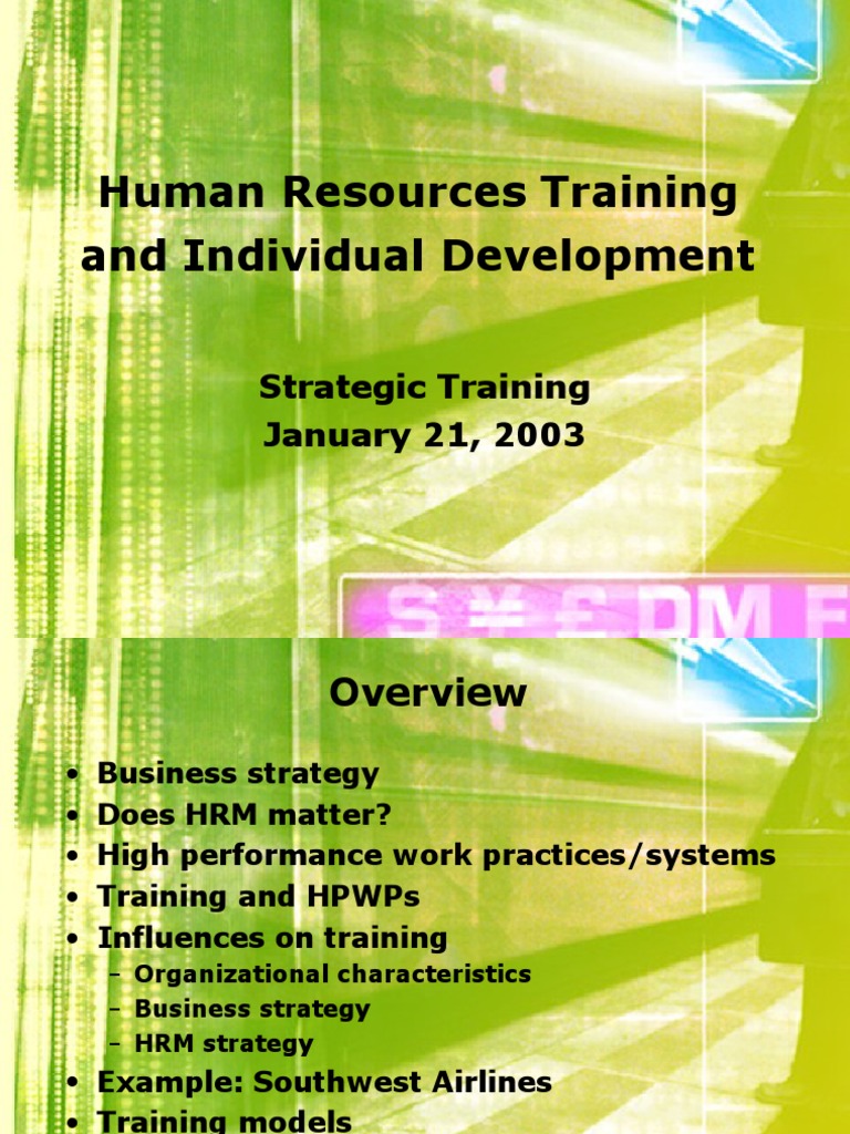 Human Resources Training and Individual Development | PDF | Human ...
