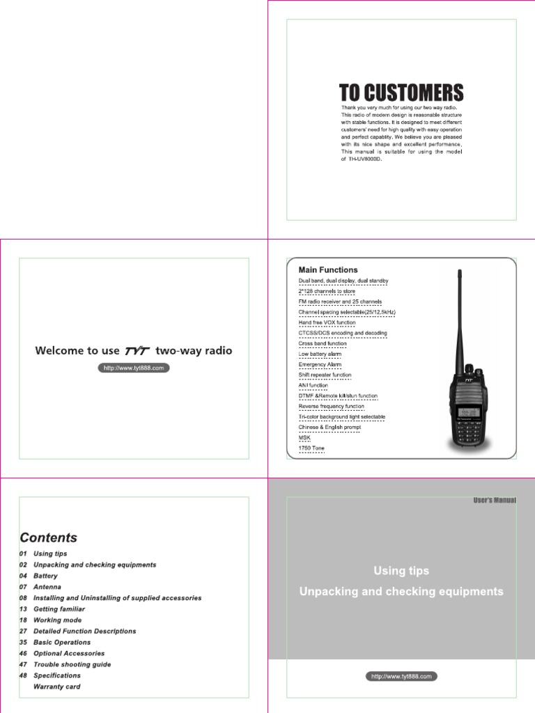 TYT TH-UV8000D Manual PDF | PDF