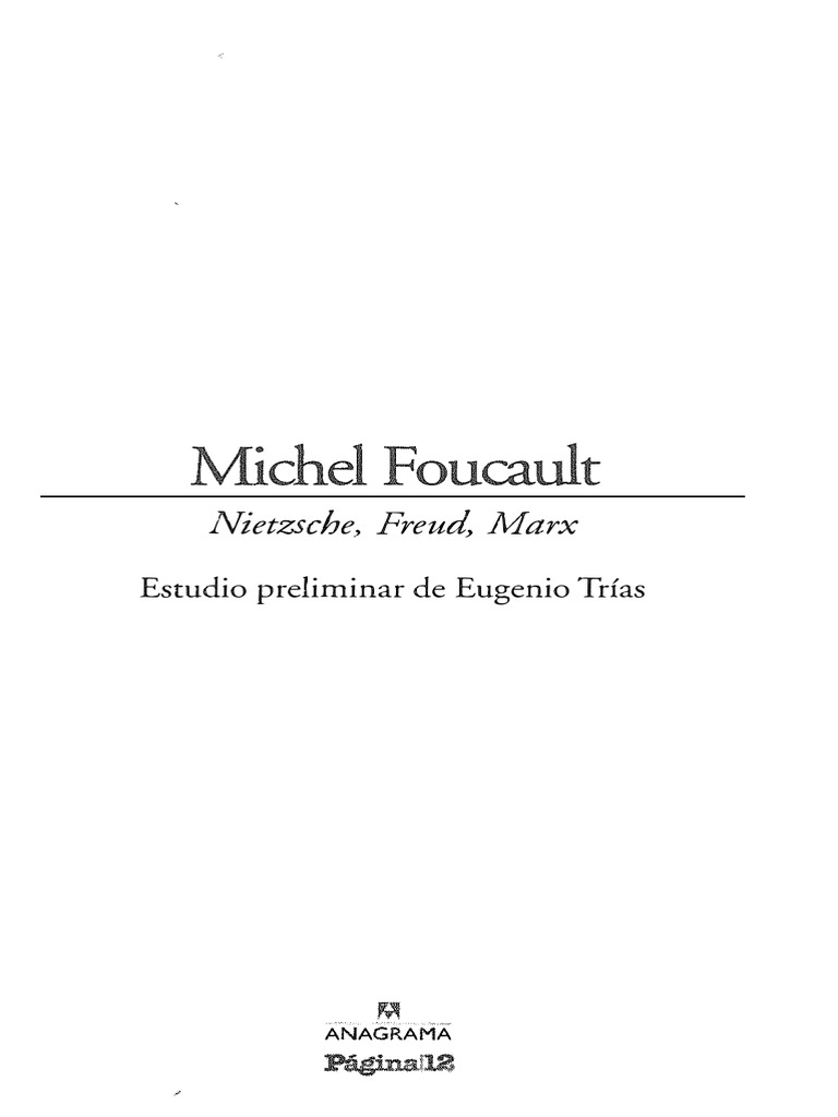 Nietzsche, Freud, Marx - M. Foucault | PDF | Friedrich Nietzsche ...