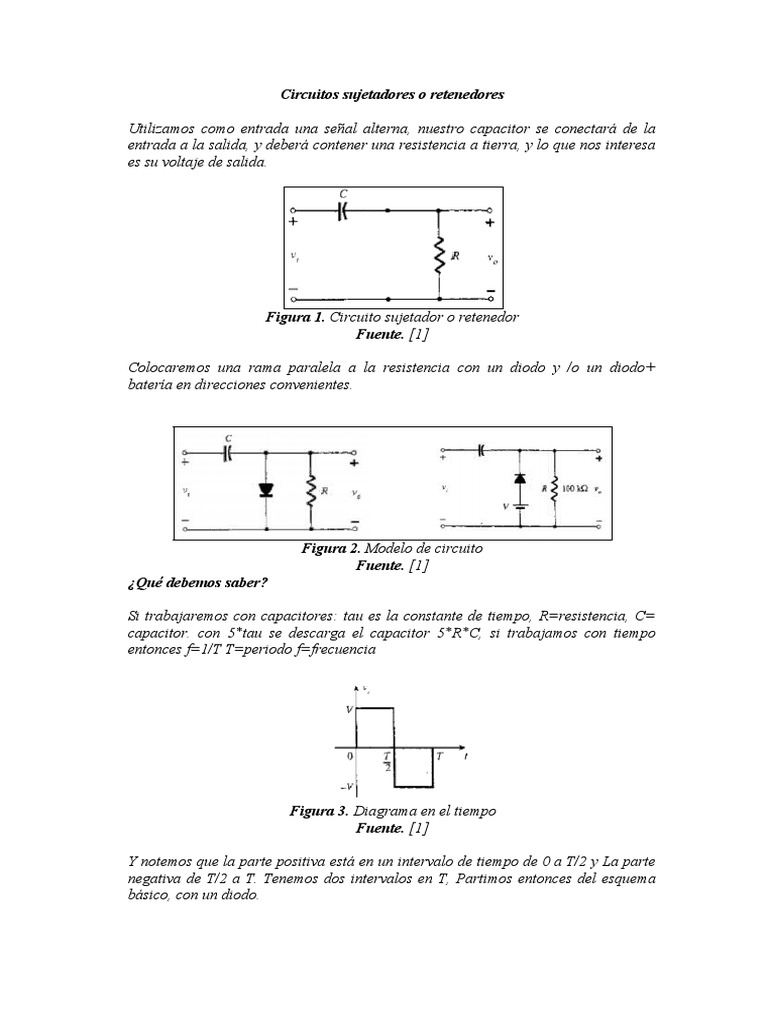 Circuitos Sujetadores o Retenedores | PDF | Diodo | Condensador