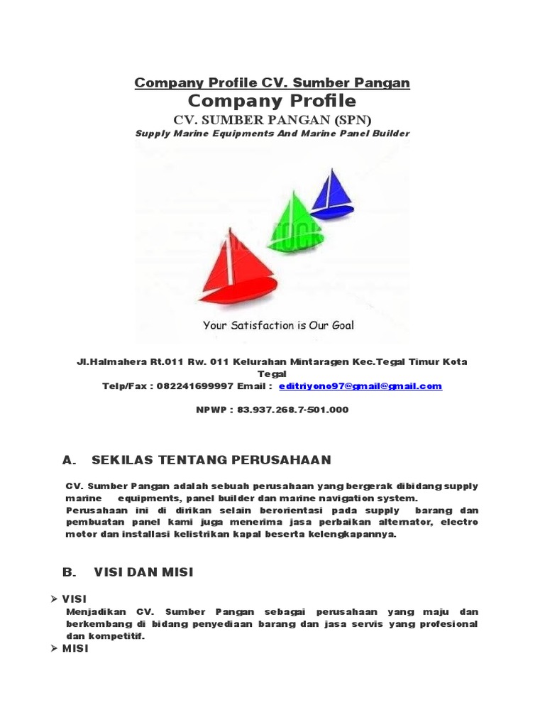 Company Profile CV Sumber Pangan | PDF