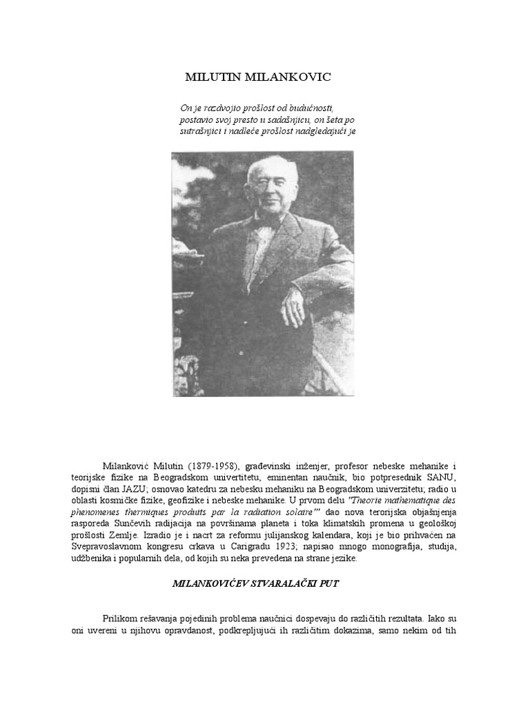 Milutin Milankovic | PDF