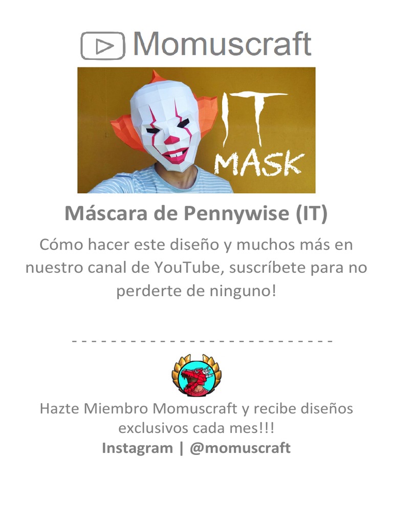 Máscara de Pennywise Papercraft | PDF