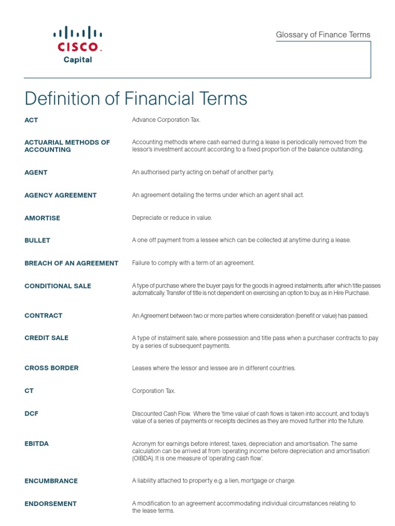 Glossary of Finance Terms1 | PDF | Lease | Renting