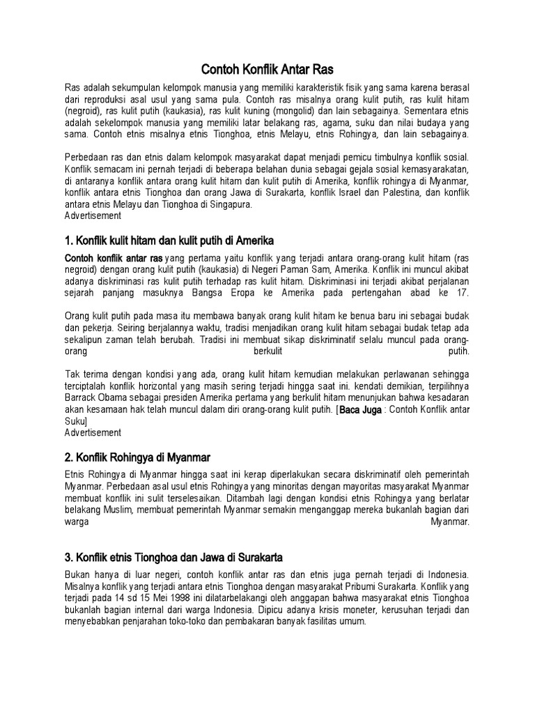 Contoh Konflik Antar Ras | PDF