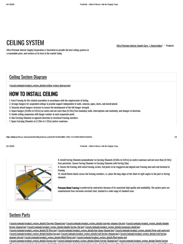 Ceiling Metal Furring Frame | PDF | Ceiling | Framing (Construction)