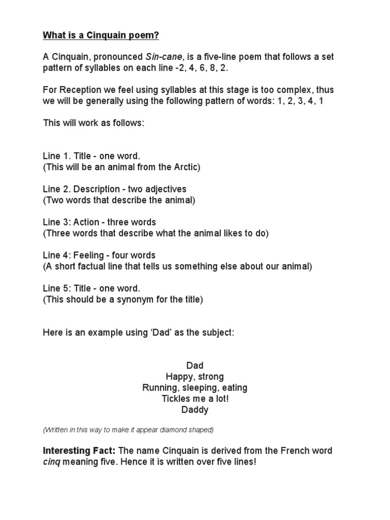 Understanding Cinquain Poems | PDF | Foreign Language Studies | Poetry