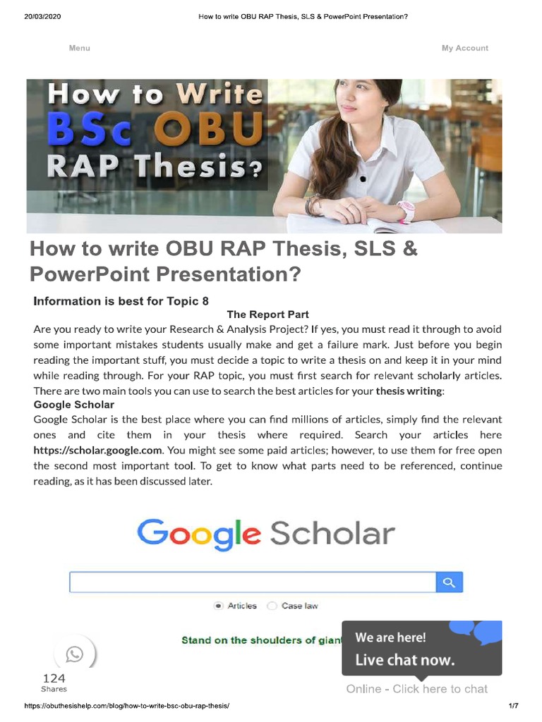 How To Write OBU Thesis | PDF