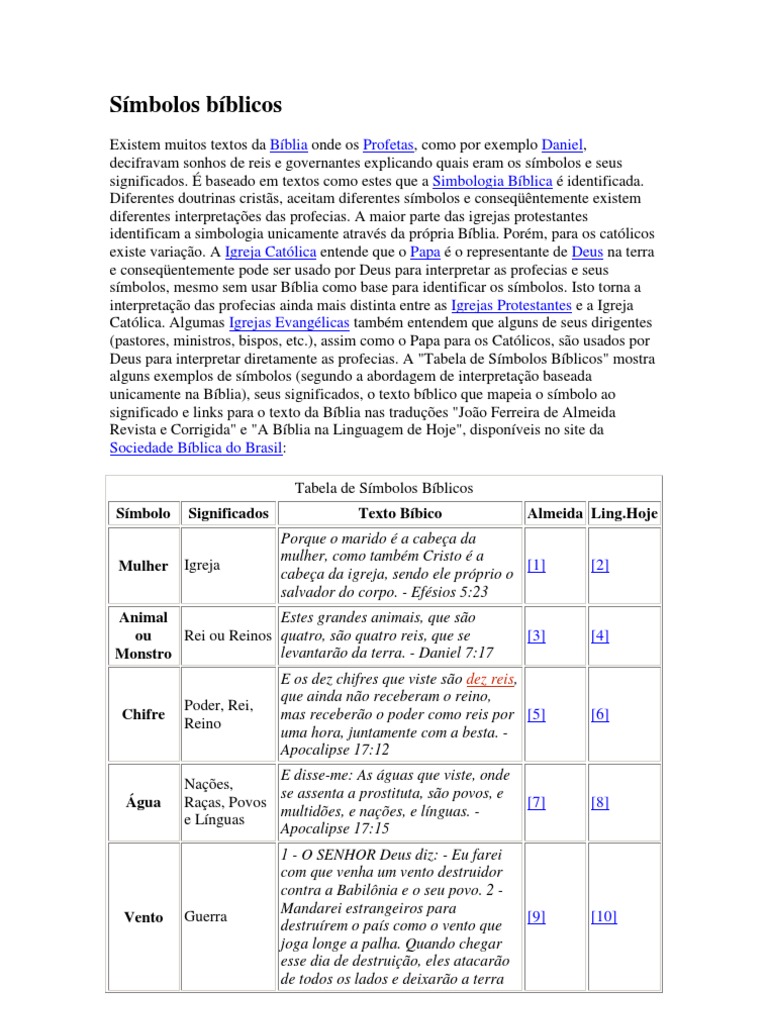 Simbologia Biblica | PDF | Bíblia | Profecia