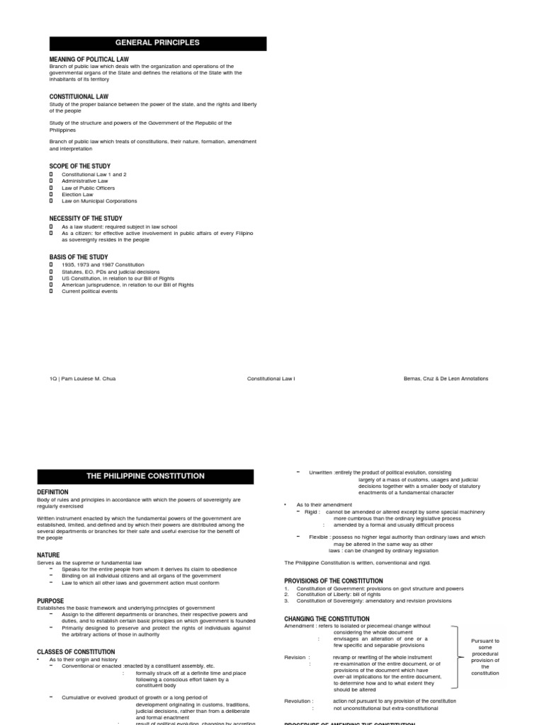 Constitutional Law 1 Notes PDF | PDF | Constitutional Amendment ...