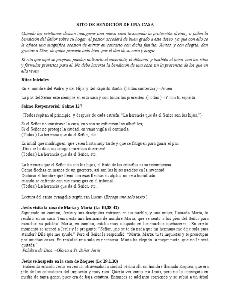 Rito de Bendición de una Casa | PDF | María, madre de Jesús | Jesús