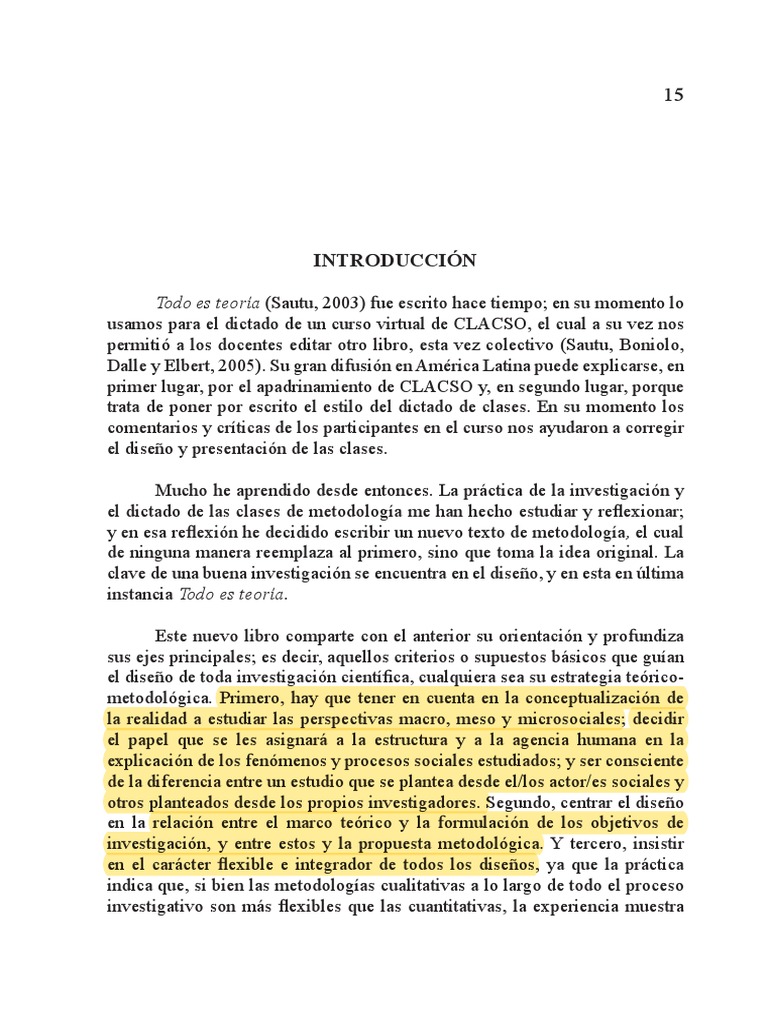 Sautu (2019) - Intro y Cap. 1 PDF | PDF | Teoría | Paradigma