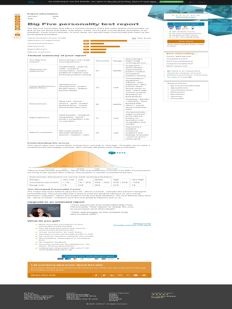 Personality Test Result - Free Personality Test Online at PDF | PDF ...