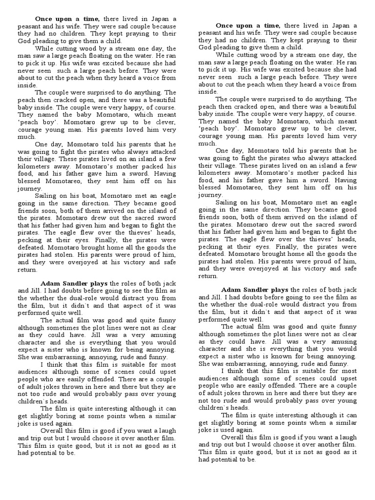 Momotaro: The Peach Boy | PDF