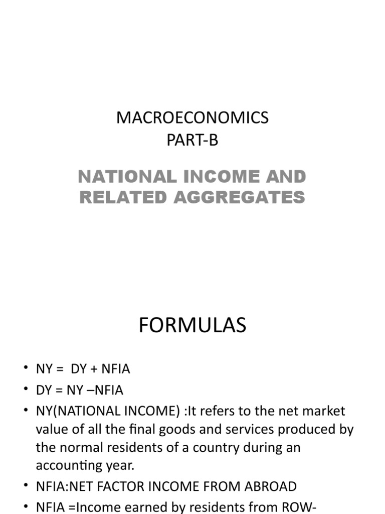 National Income Formulas and Components | PDF | Income | Consumption Of ...