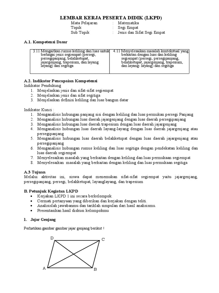 LKPD Segi Empat | PDF