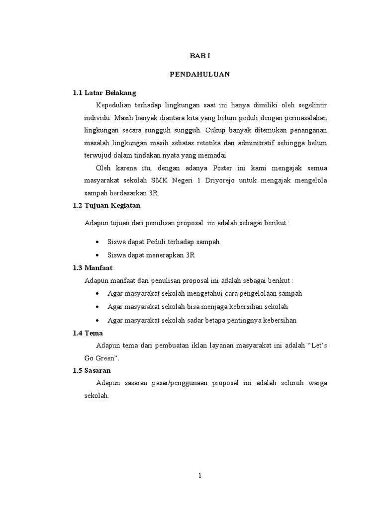 Proposal Poster Lingkungan Sekolah | PDF
