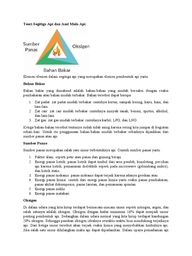 Teori Segitiga Api Dan Asal Mula Api | PDF