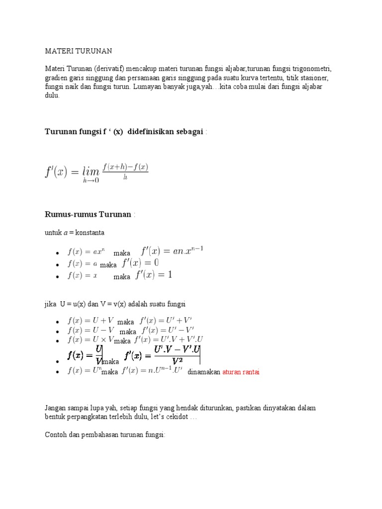 Materi Turunan | PDF