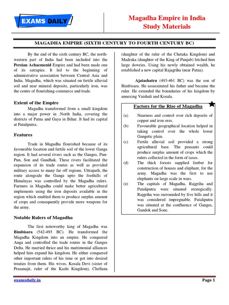 Edited MAGADHA-EMPIRE PDF | PDF