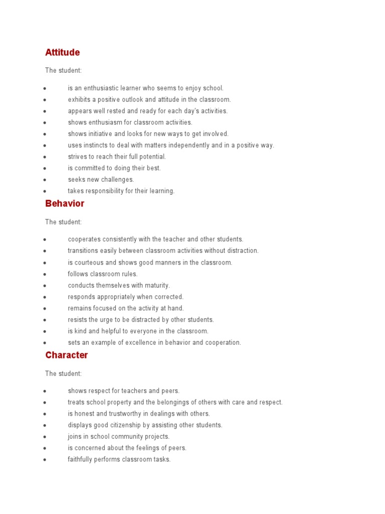 A Model Student: An Analysis of Exemplary Attitudes, Behaviors ...
