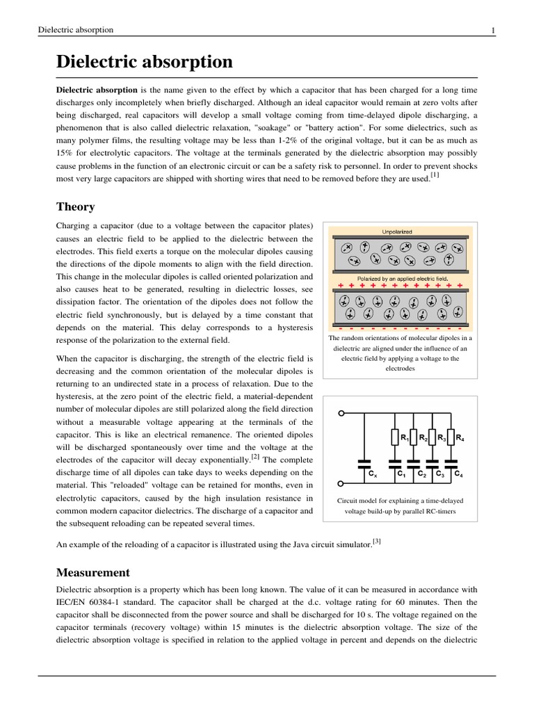 Dielectric Absorption | PDF | Energy Storage | Electricity
