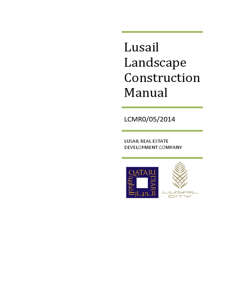 Lusail Landscape Construction Manual | PDF | Soil | Occupational Safety ...