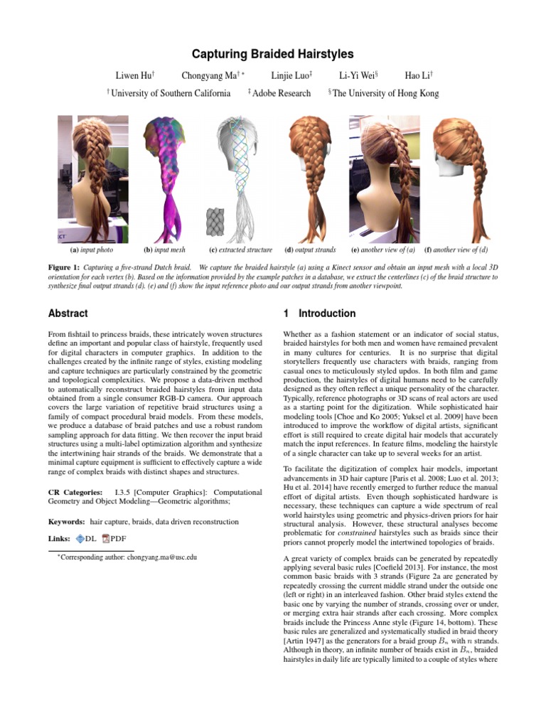 A Perspective of Braided Hairstyles PDF | PDF | 3 D Computer Graphics ...