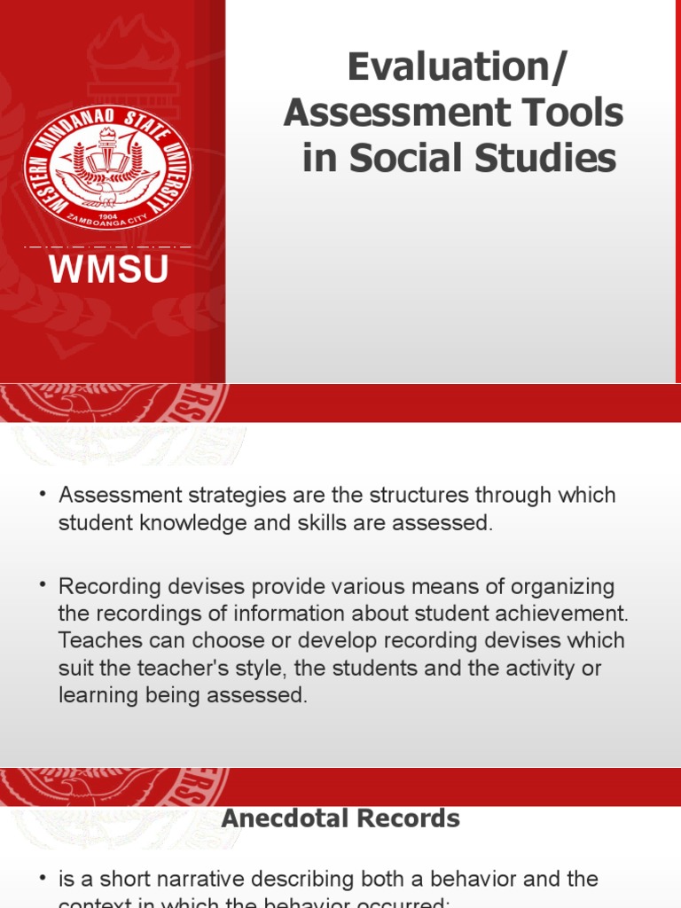 Evaluation Tools in Social Studies | PDF | Educational Assessment ...