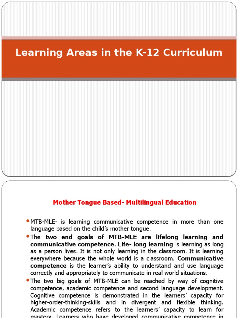 Learning Areas in The K 12 Curriculum | PDF | Physical Education ...