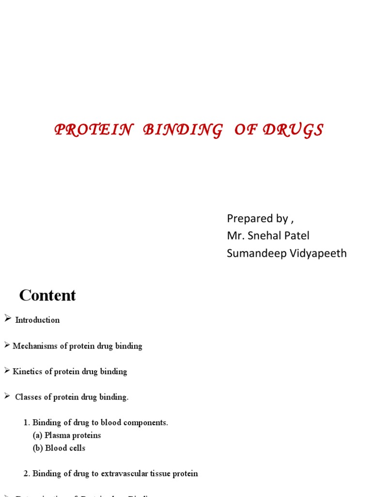 Protein-Drug Binding | PDF | Molecular Binding | Proteins