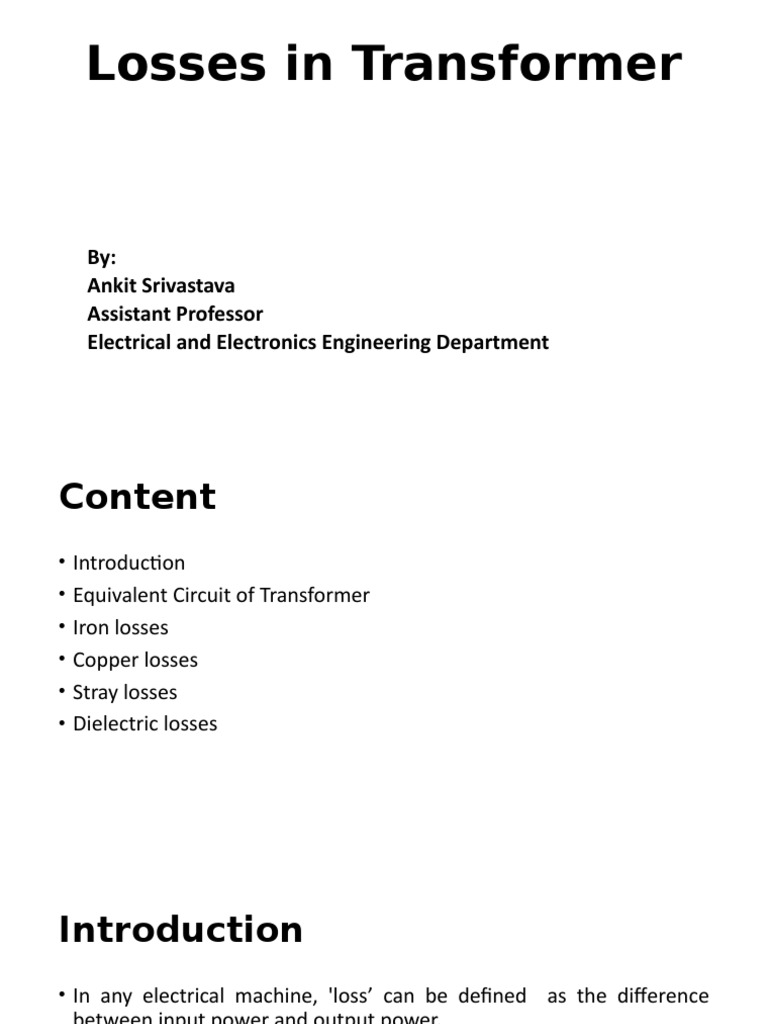 Types of Losses in Transformers | PDF | Transformer | Electrical ...