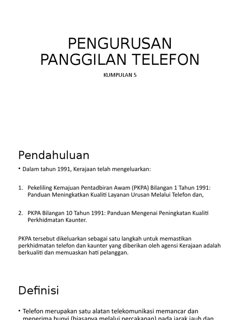 Pengurusan Panggilan Telefon | PDF