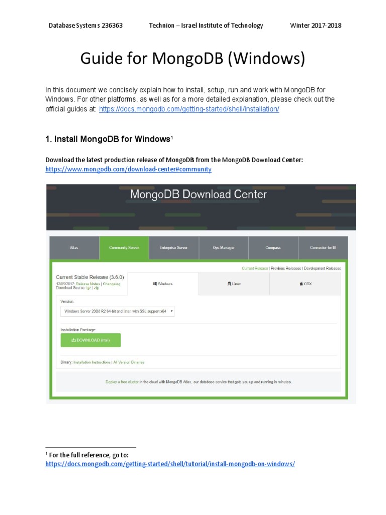 MongoDB Guide PDF | Download Free PDF | Mongo Db | Command Line Interface