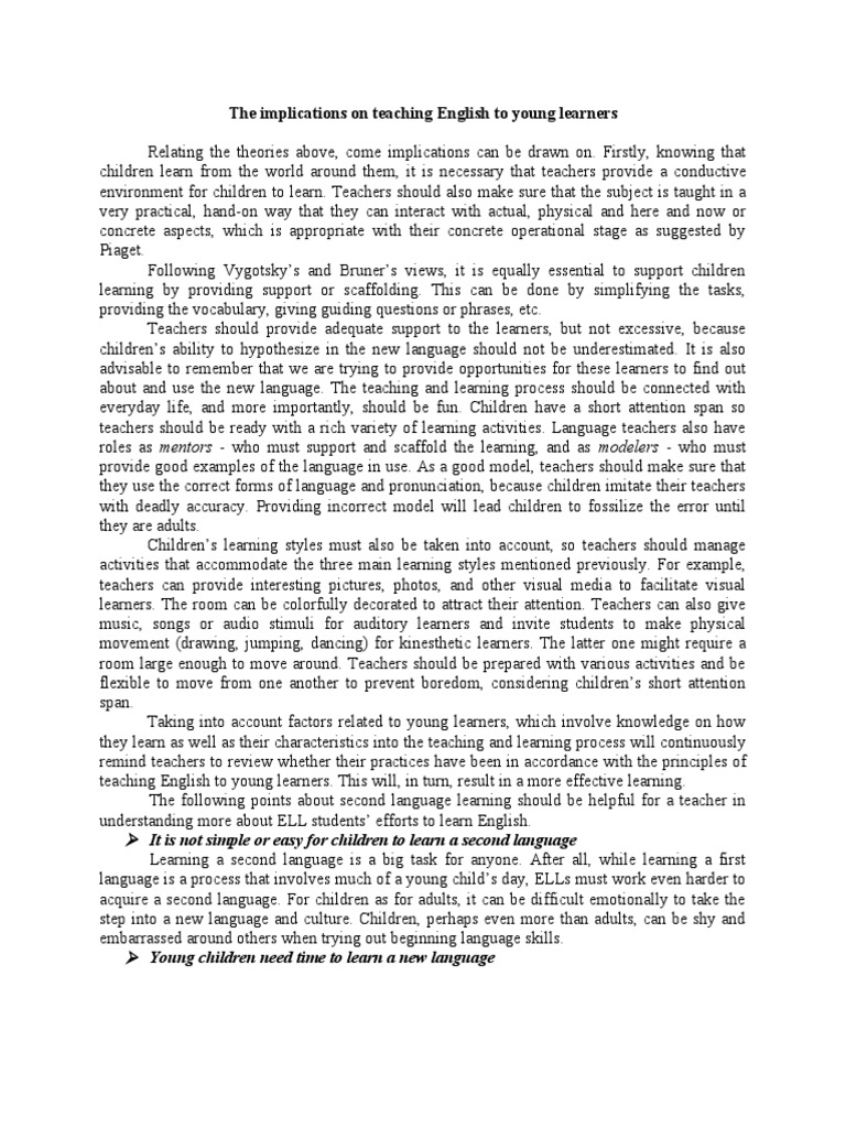 Teaching English to Young Learners Effectively | PDF | Second Language ...
