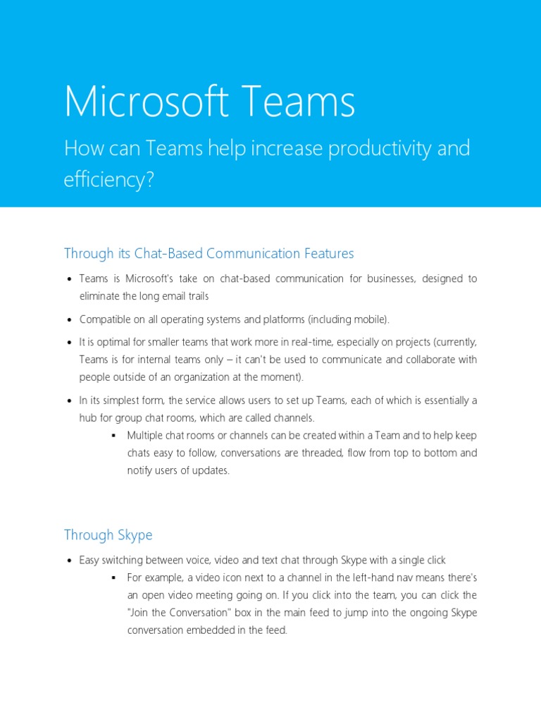 Microsoft Teams | PDF | Office 365 | Computing