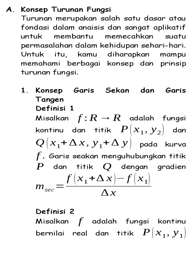 Konsep Turunan Fungsi | PDF