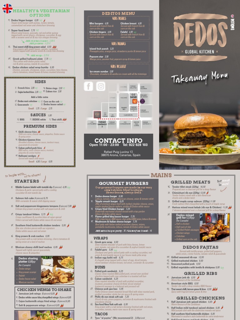 Dedos Takeaway Menu | PDF | Salad | Hamburgers Dedos Takeaway Menu | PDF | Salad | Hamburgers