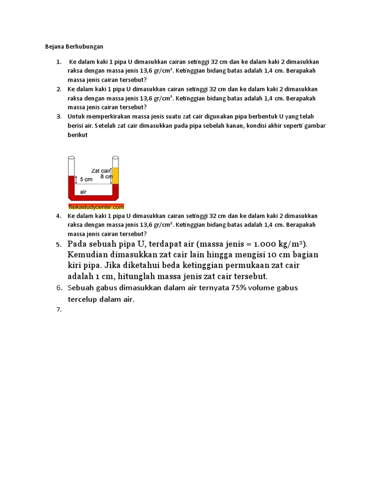 Soal dan Contoh Bejana Berhubungan | PDF | Perjalanan