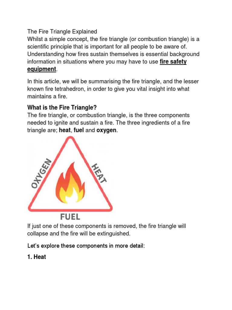 Fire Triangle, Flash & Fire Point, LEL & UEL | PDF | Combustion | Fires