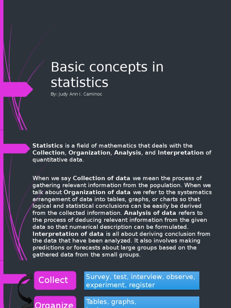 Basic Concepts of Statistics and Sampling | PDF | Statistics | Sampling ...