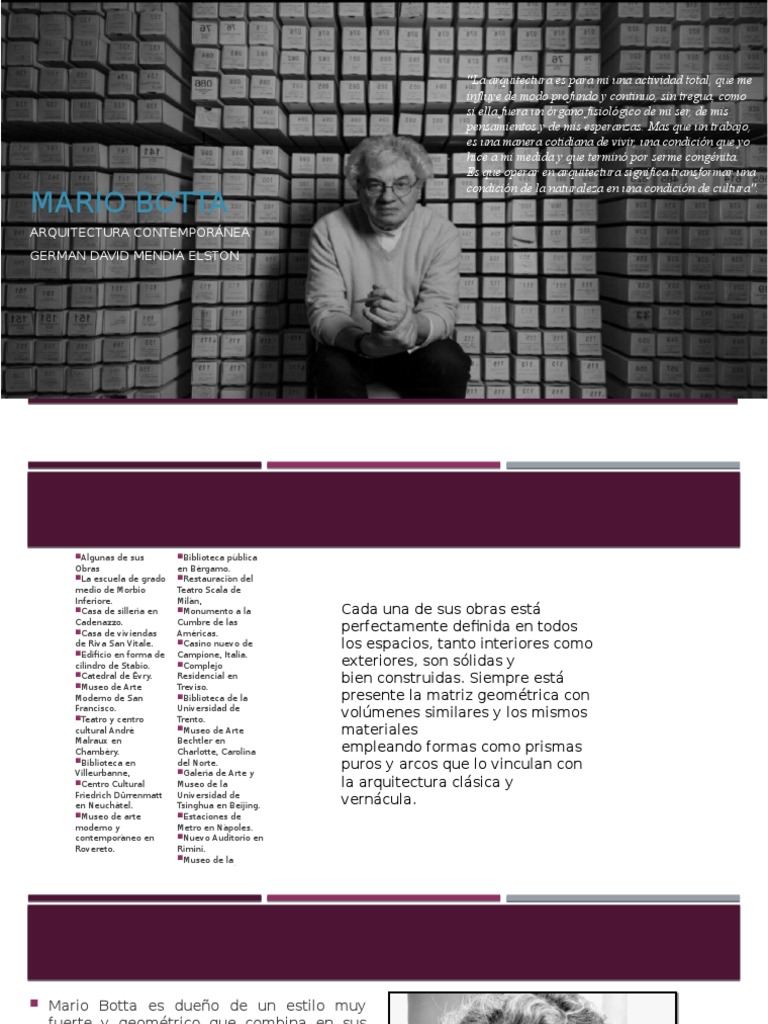 Mario Botta | PDF | Museo | Suiza