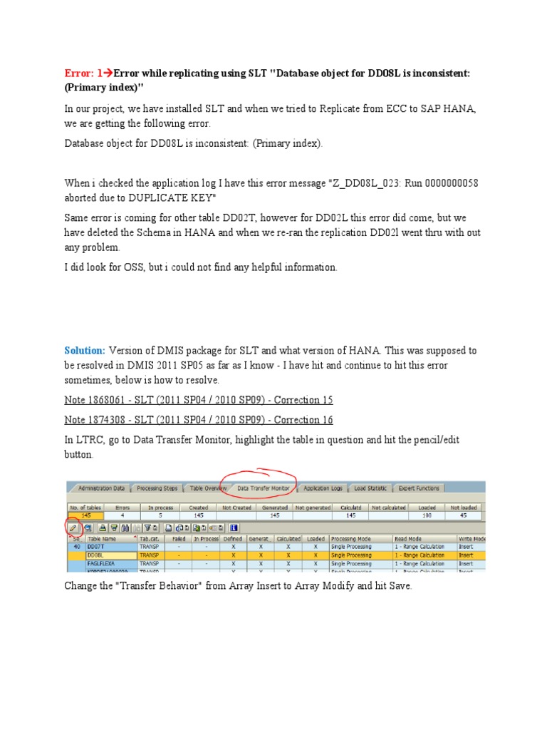 1 - SLT Errors | PDF | Replication (Computing) | Microsoft Sql Server