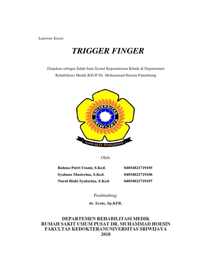Laporan Kasus Trigger Finger PDF | PDF