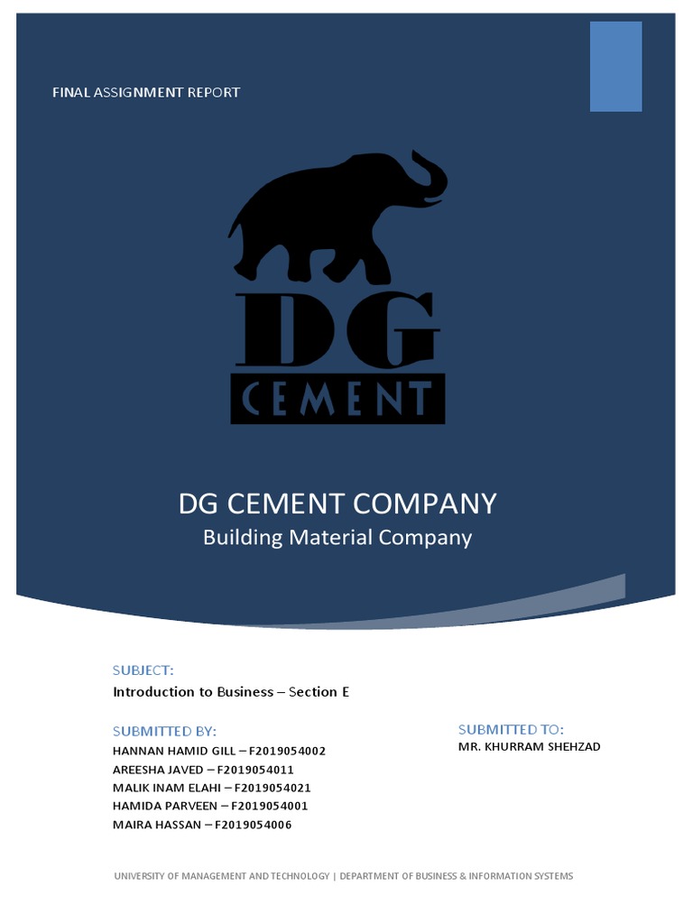 DG Cement Report FINAL PDF | PDF | Supply Chain | Cement