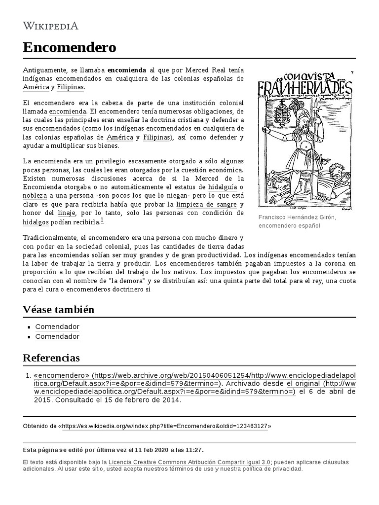El rol del encomendero en la colonia | PDF | Historia