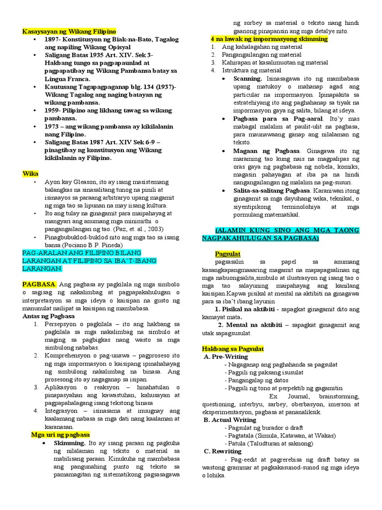 HAND OUTS Sa FILDIS FINAL | PDF