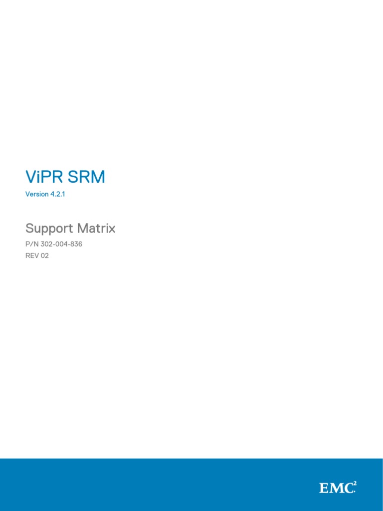 ViPR SRM 4.2.1 Support Matrix | PDF | Internet Explorer | Command Line Interface
