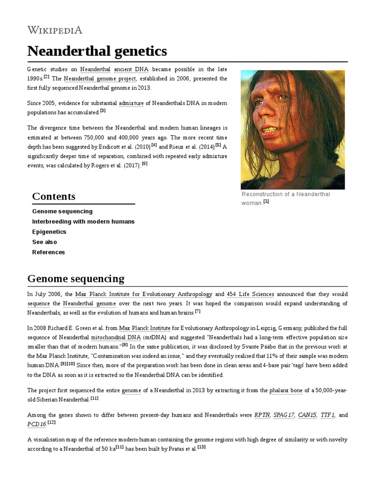 Neanderthal Genetics | PDF | Neanderthal | Pliocene