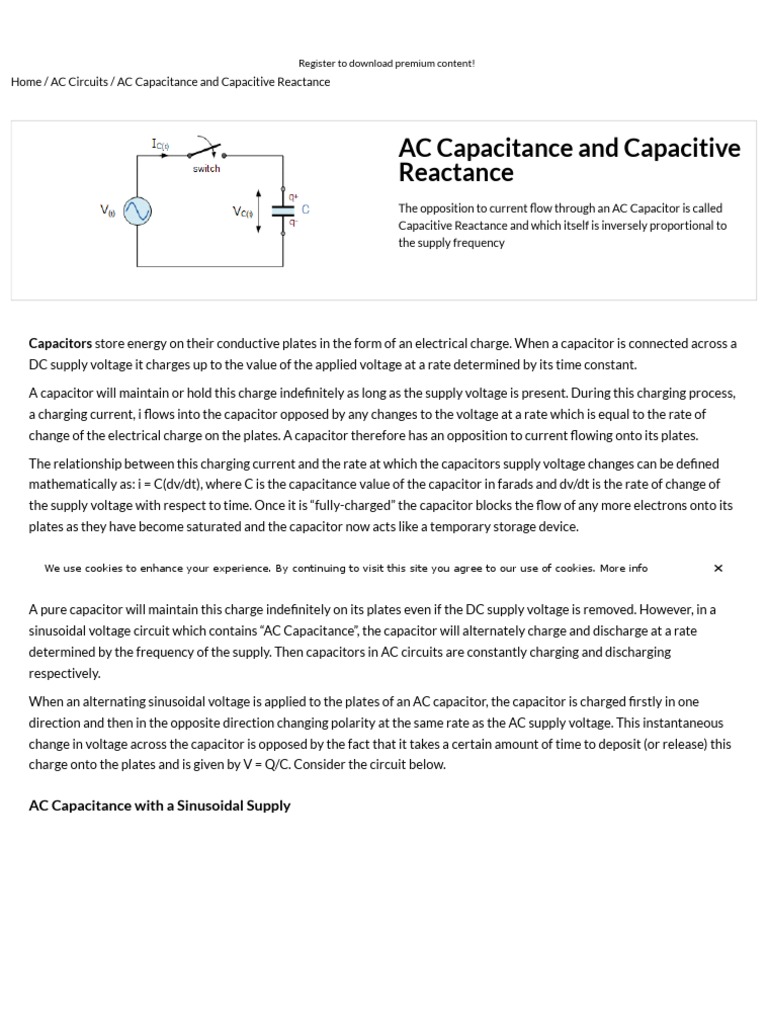 AC Capacitance and Capacitive Reactance in AC Circuit | PDF | Capacitor | Electrical Impedance